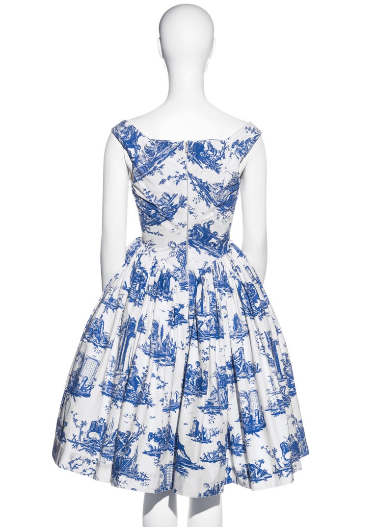 Vivienne Westwood Toile de Jouy printed cotton dress with pannier, ss ...