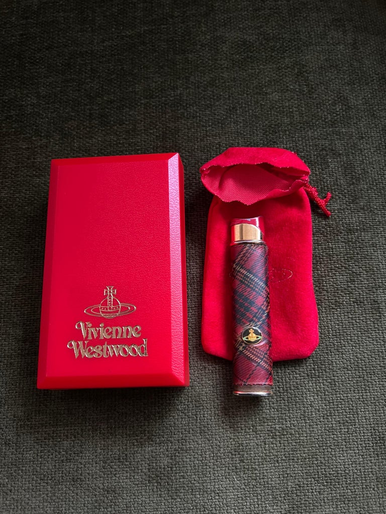 “Vivienne Westwood” Vintage Circa 80s Mac check Orb Logo Enamel Lighter ...