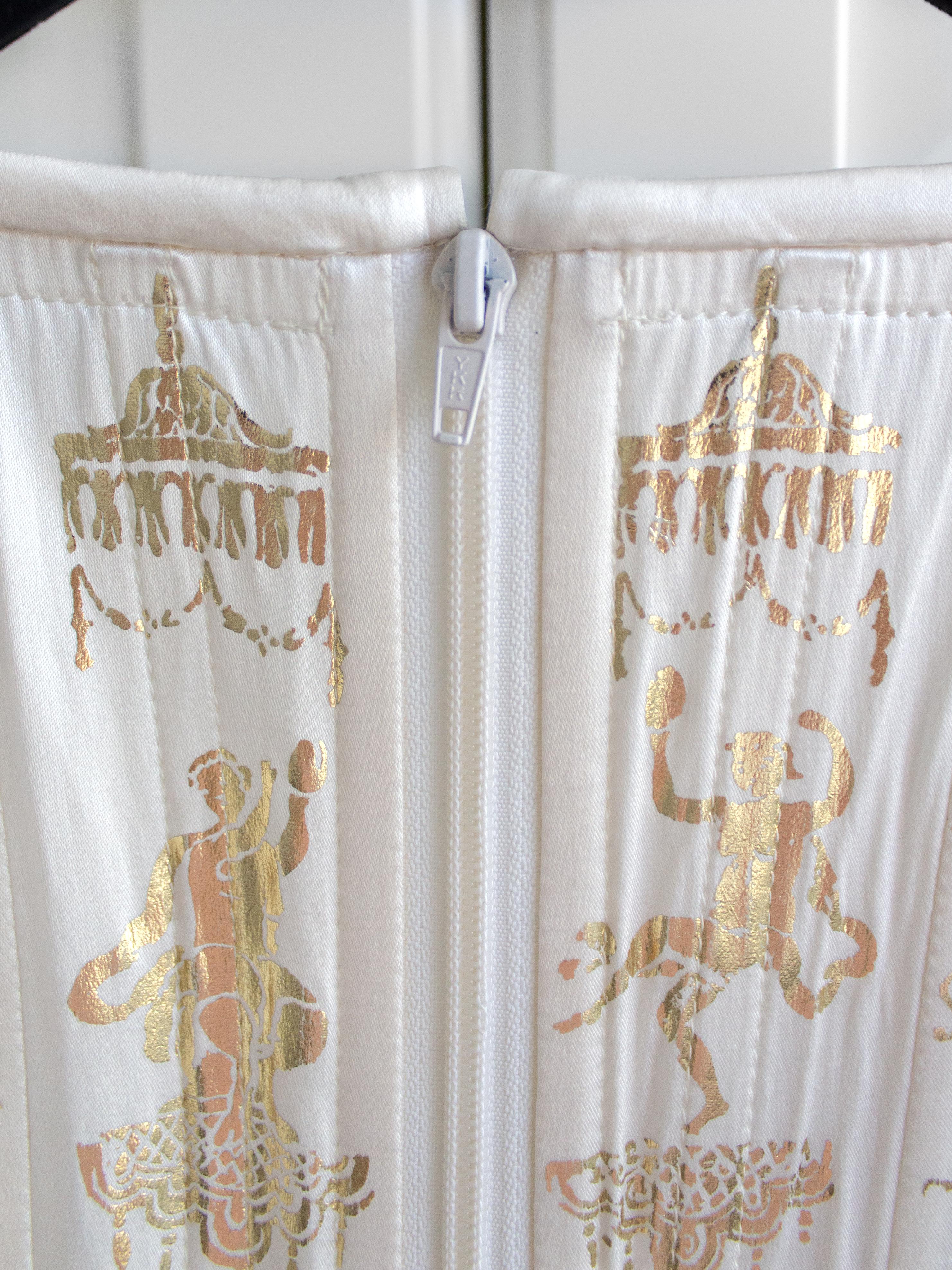 Vivienne Westwood Vintage F/W 1991 White Gold Boulle Satin 90s Corset ...