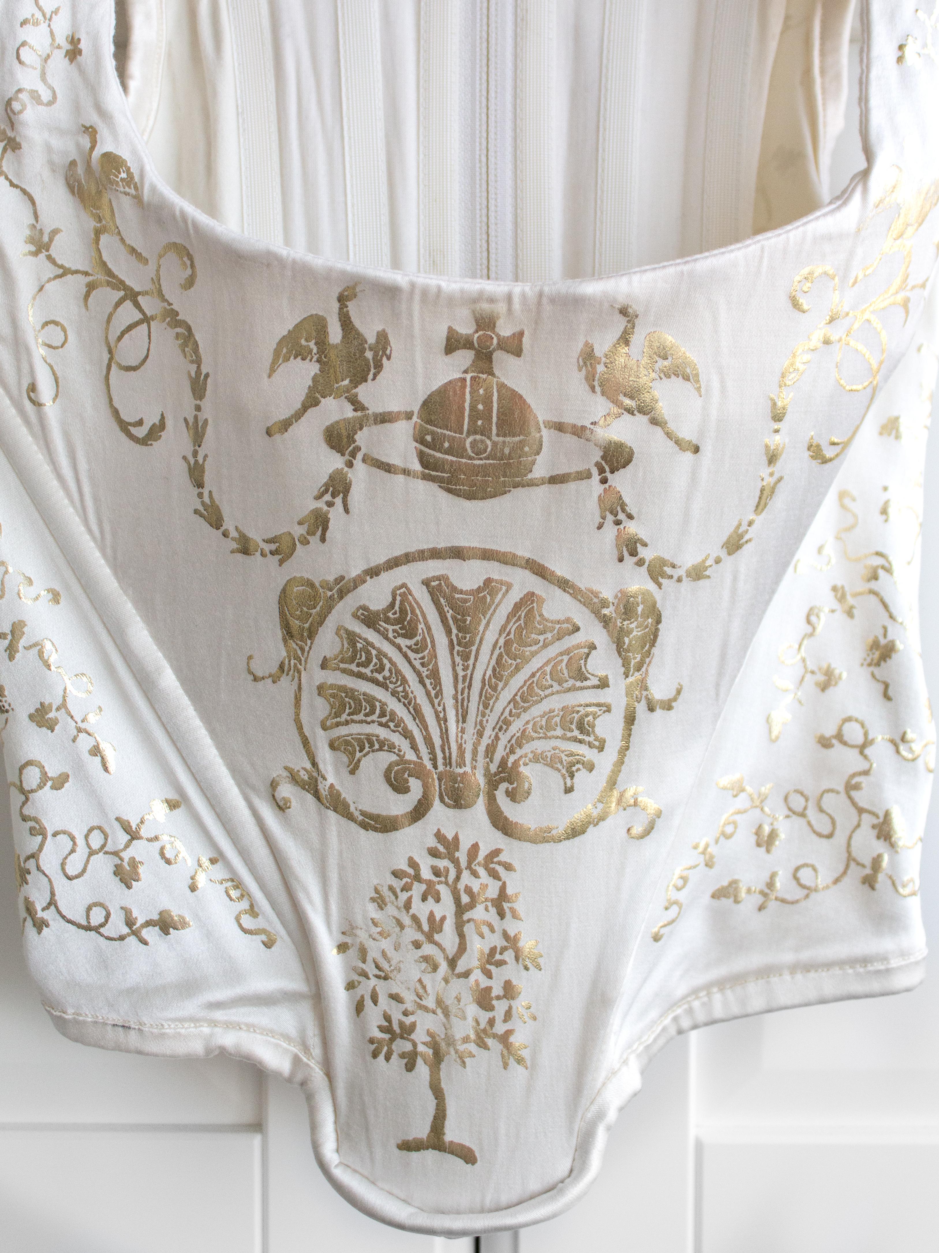Vivienne Westwood Vintage F/W 1991 White Gold Boulle Satin 90s Corset ...