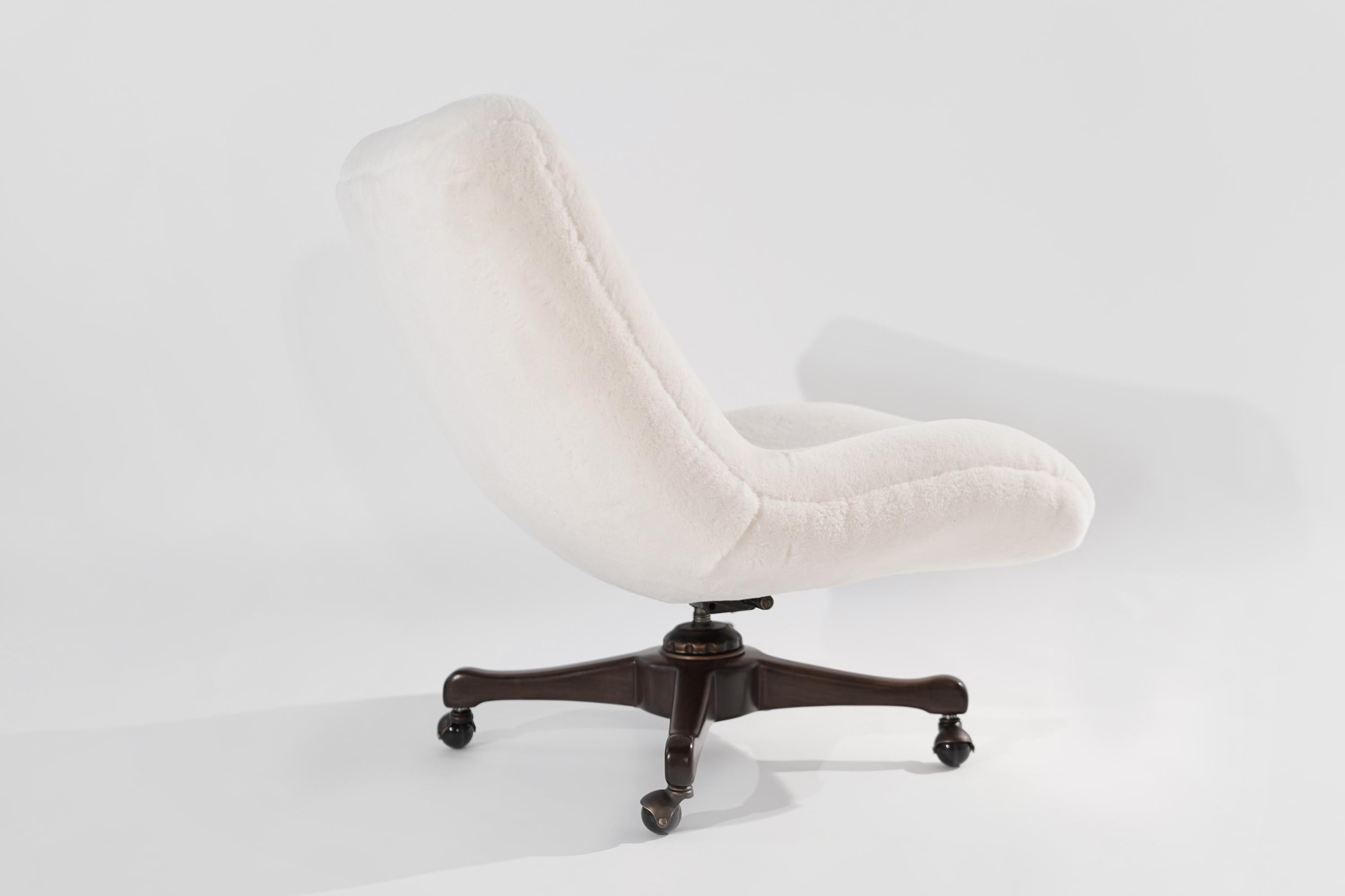 Vladimir Kagan Desk Chair in Shearling for Kagan-Dreyfuss, circa 1950s ...