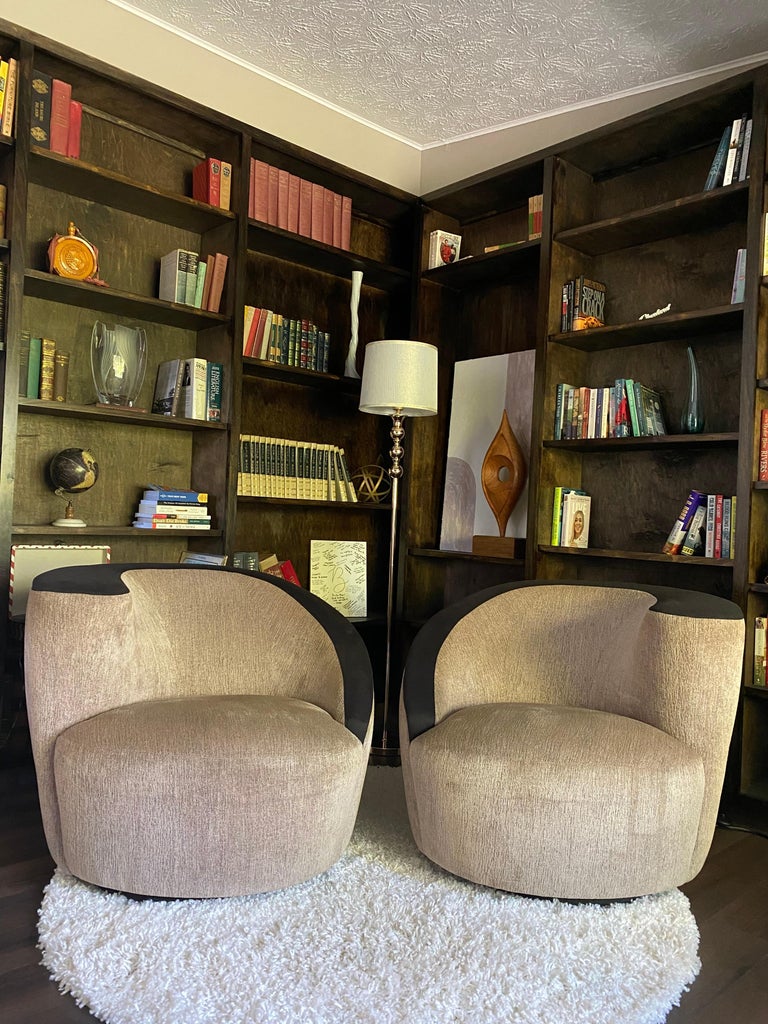 Weiman "Nautilus" Swivel Chairs, a Pair For Sale at 1stDibs