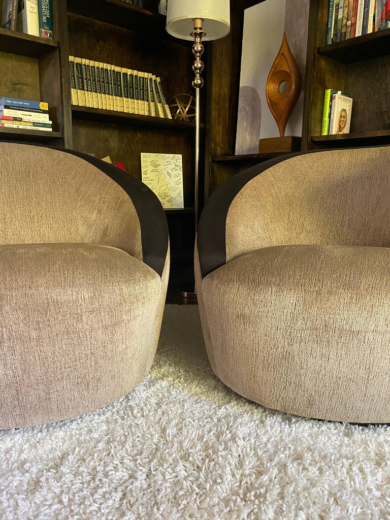 Weiman "Nautilus" Swivel Chairs, a Pair For Sale at 1stDibs