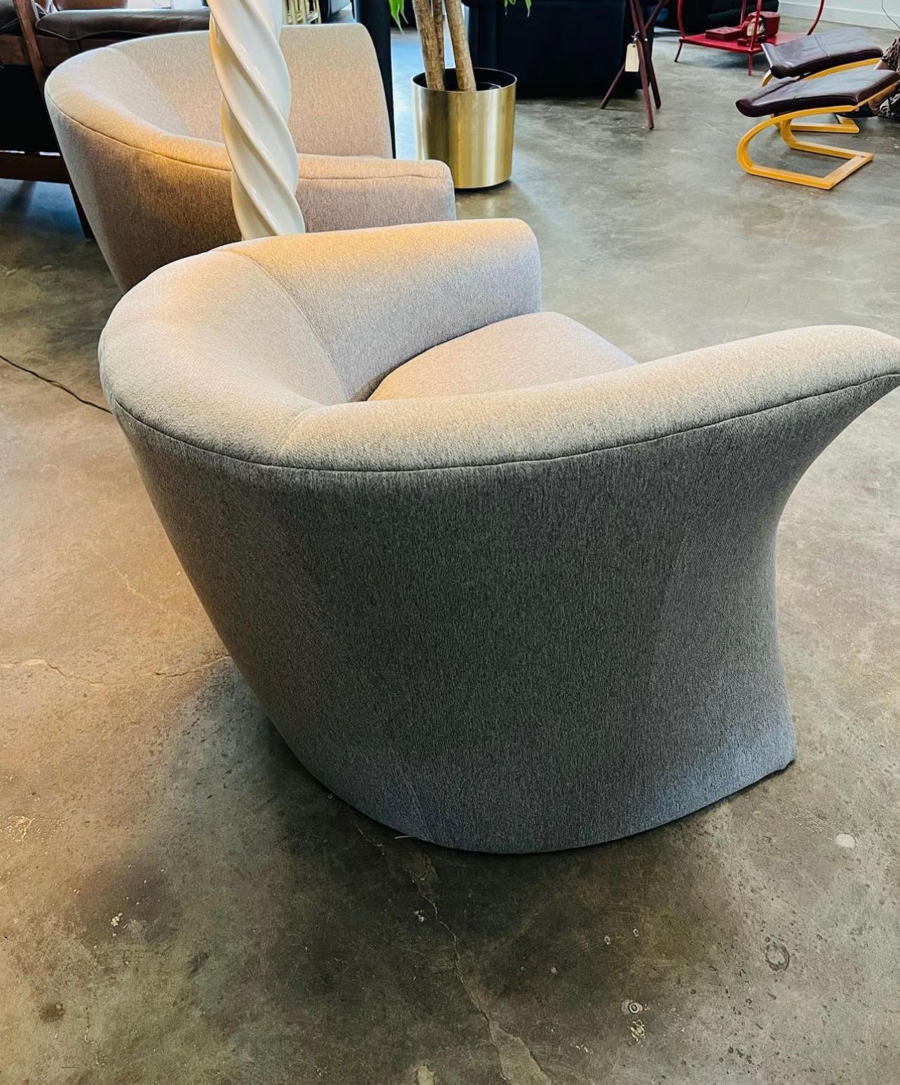 Vladimir Kagan Hurricane Chairs With Fresh Grey Upholstery For Sale at ...