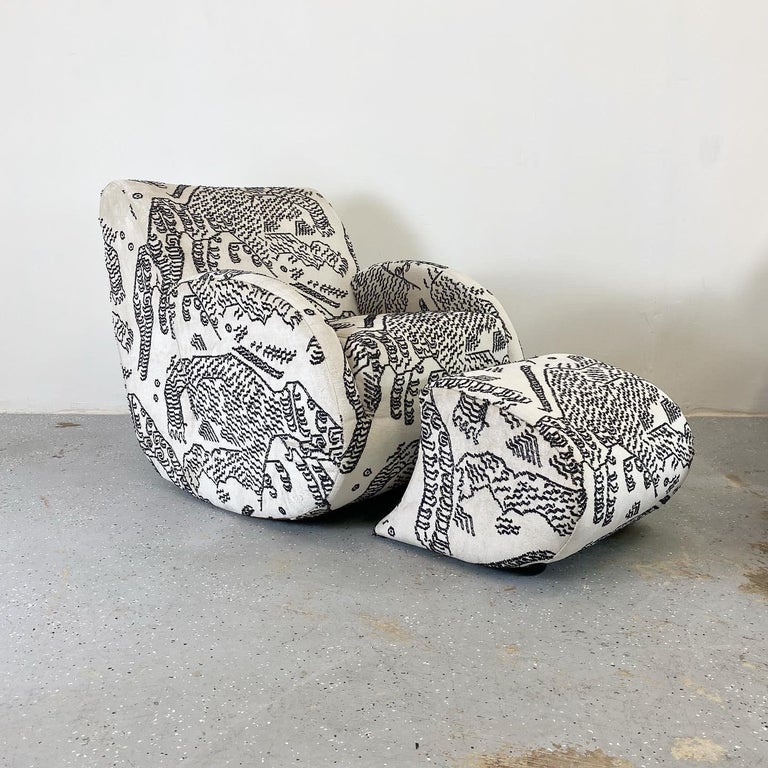 Vladimir Kagan Lounge Chairs in Dedar Milano Upholstery For Sale at 1stDibs