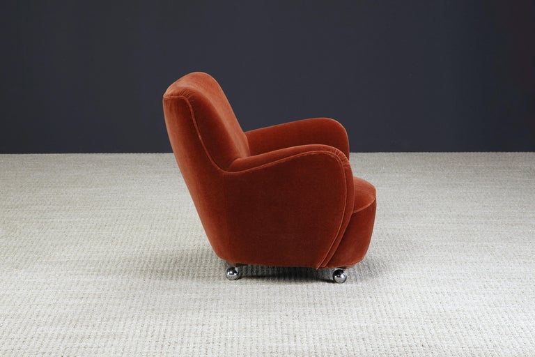 Vladimir Kagan Model #100A Barrel Lounge Chair in Velvet, c. 1973 ...