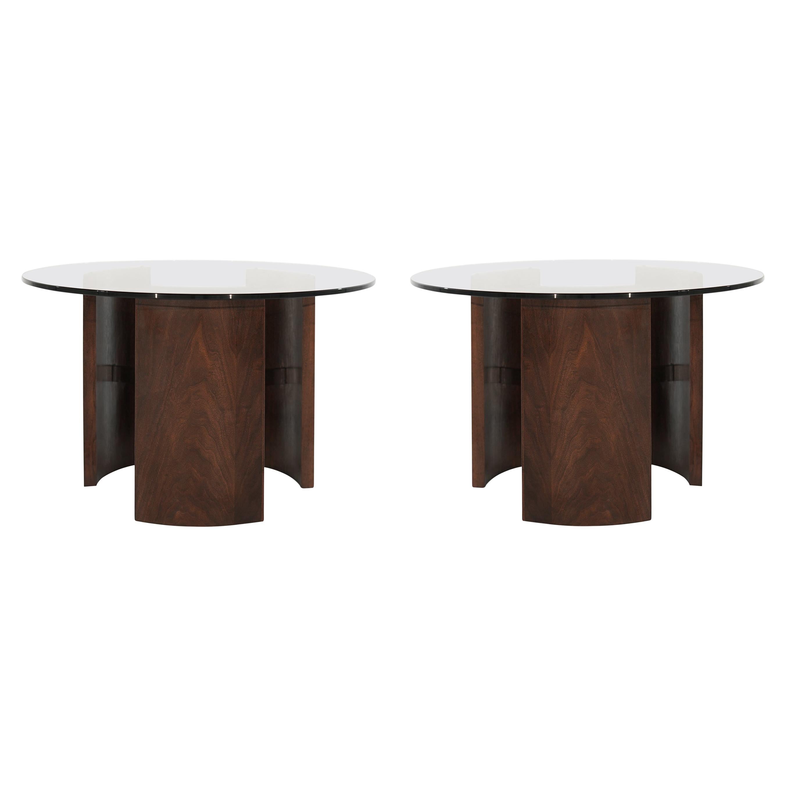 Pair of Vladimir Kagan Radius Round End Side Tables For Sale at 1stDibs
