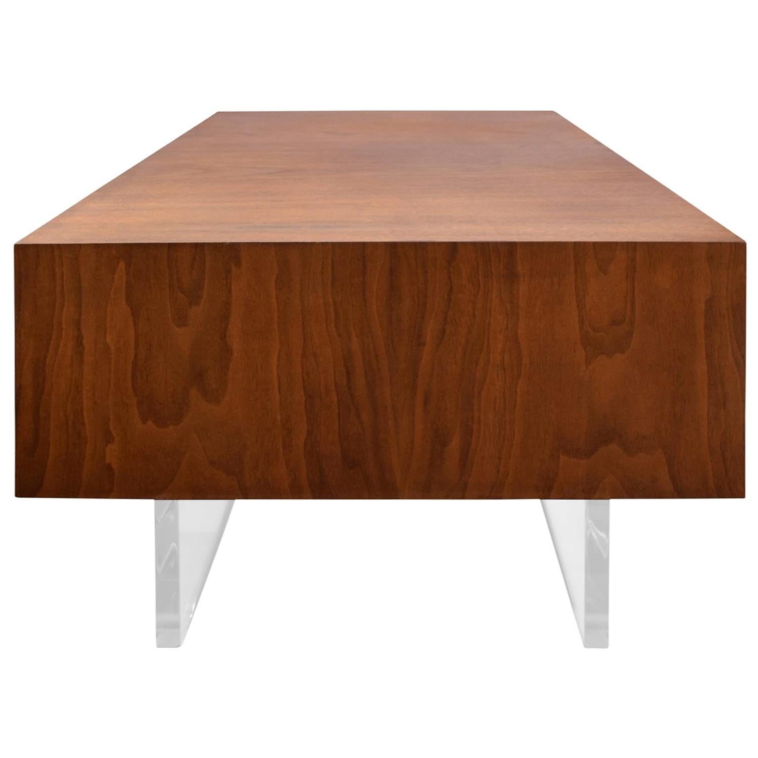 Vladimir Kagan Rare Omnibus Side Table in Walnut and Lucite, 1975 at ...