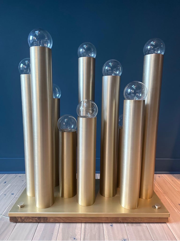 Vladimir Kagan Stalagmite Large Floor Lamp Modern Brass Bubble Light ...