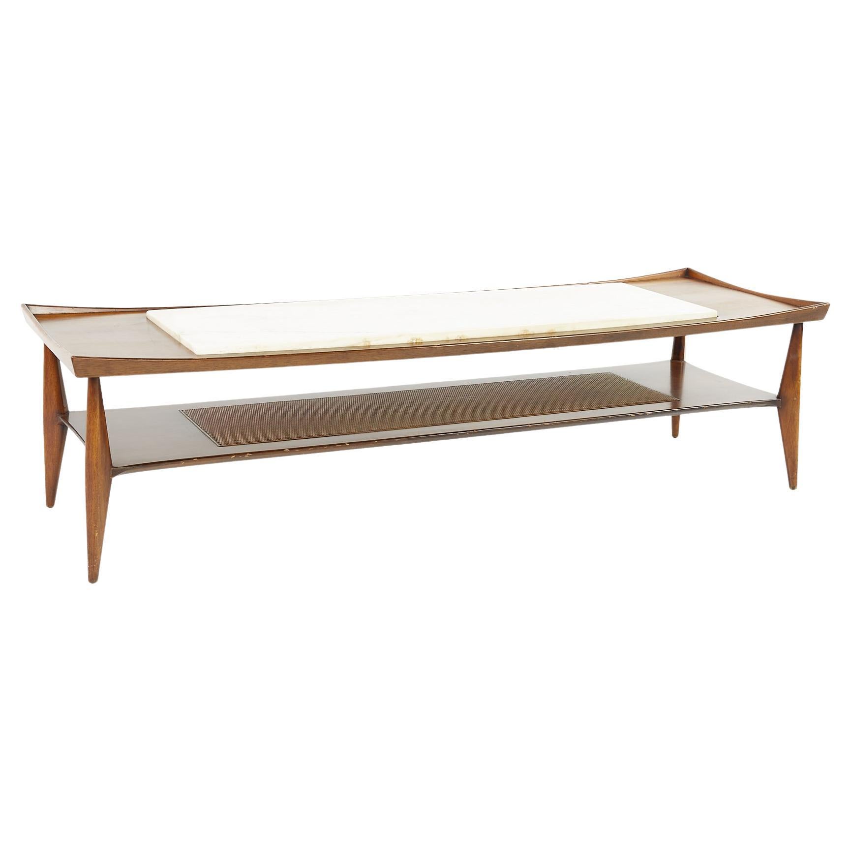 Mid Century Drexel Heritage Walnut Surfboard Coffee Table at 1stDibs ...