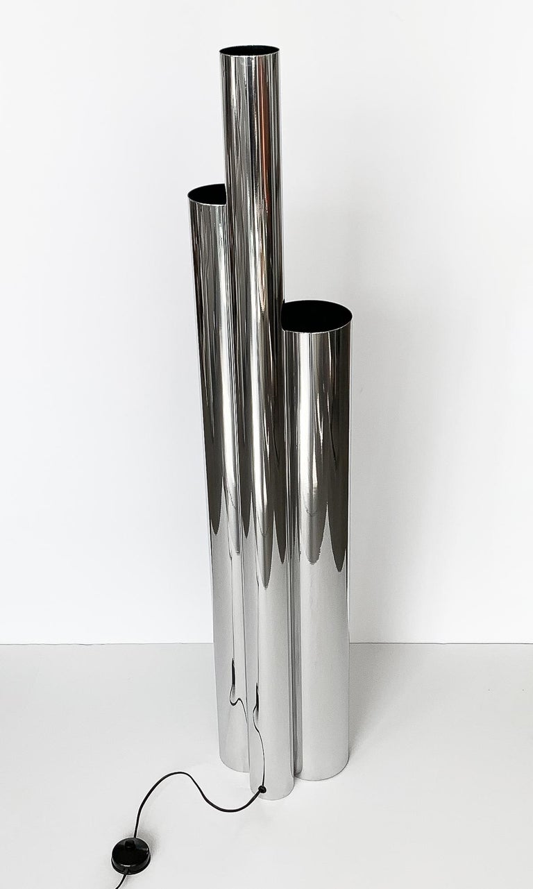 Tubular Polished Aluminum Skyscraper Floor Lamp at 1stDibs