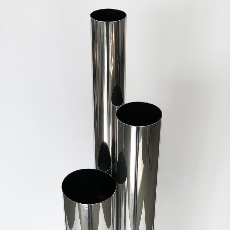 Tubular Polished Aluminum Skyscraper Floor Lamp at 1stDibs