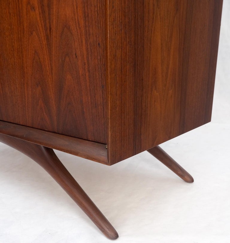 Vladimir Kagan Walnut Dresser Two Door Cabinet Chifforobe on Slayed ...