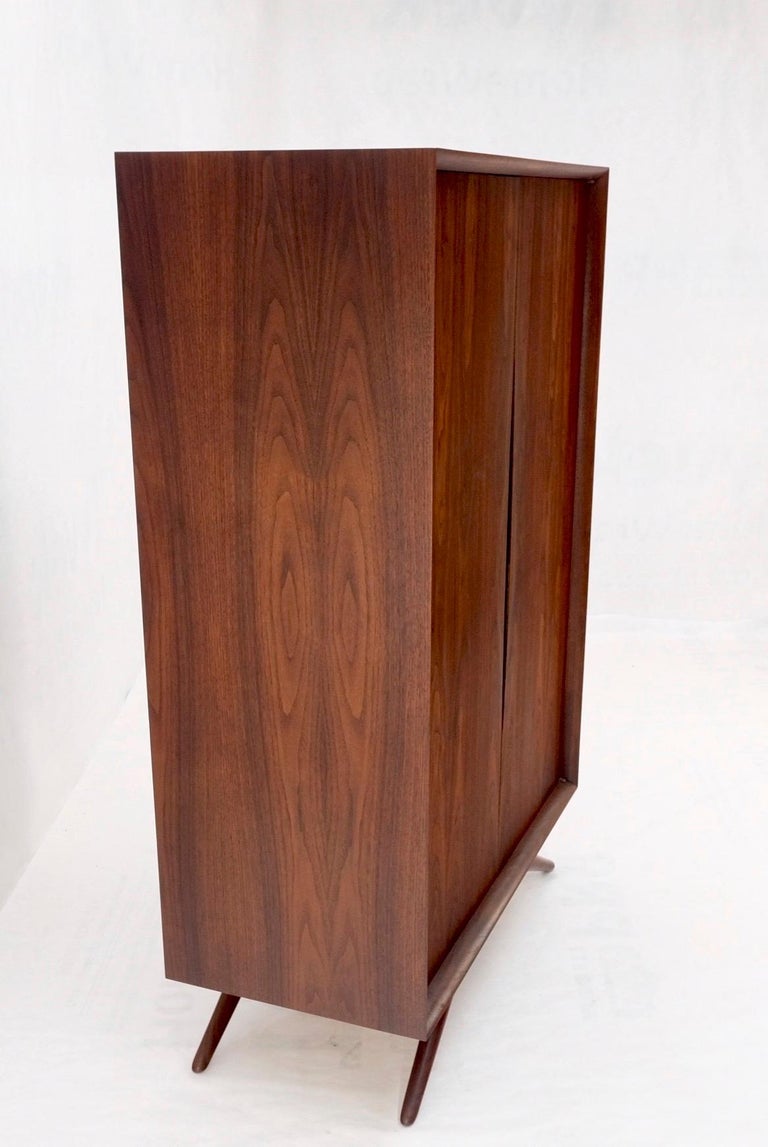 Vladimir Kagan Walnut Dresser Two Door Cabinet Chifforobe on Slayed ...