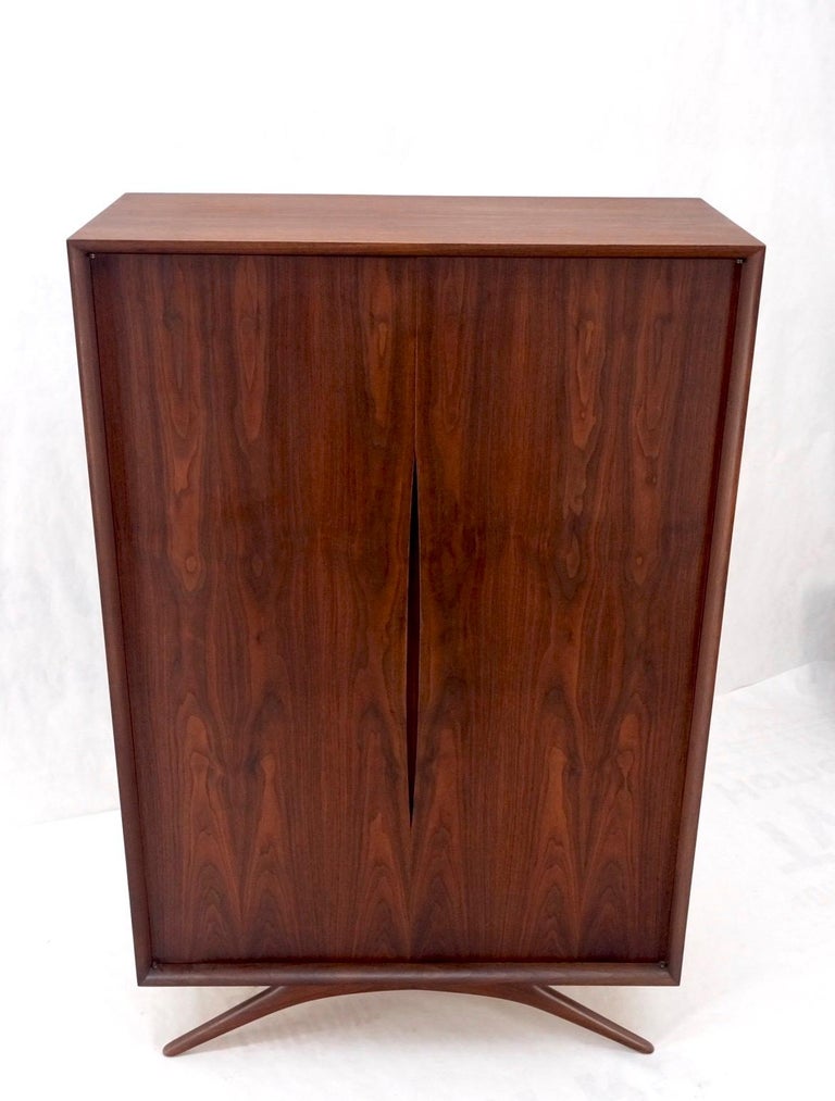 Vladimir Kagan Walnut Dresser Two Door Cabinet Chifforobe on Slayed ...