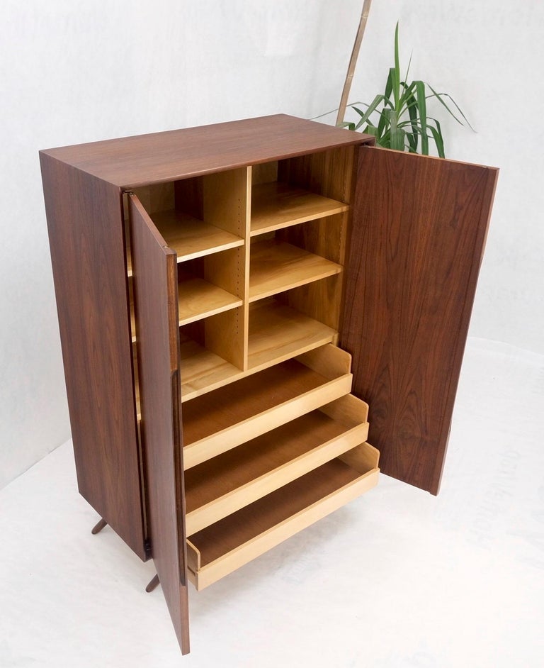 Vladimir Kagan Walnut Dresser Two Door Cabinet Chifforobe on Slayed ...