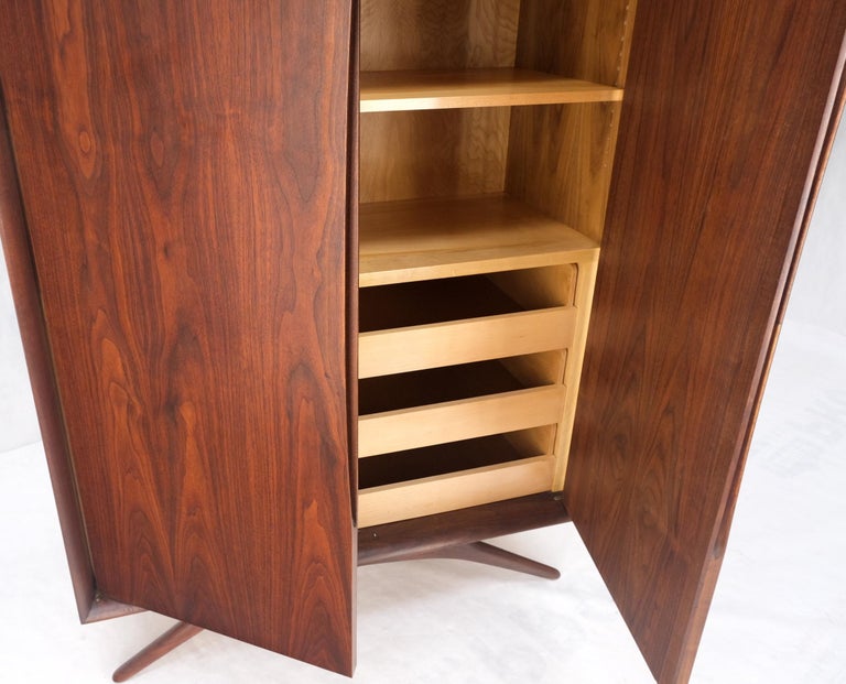 Vladimir Kagan Walnut Dresser Two Door Cabinet Chifforobe on Slayed ...