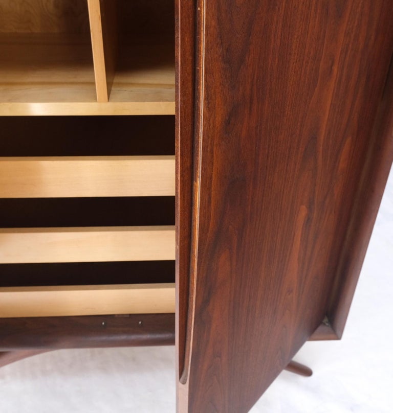 Vladimir Kagan Walnut Dresser Two Door Cabinet Chifforobe on Slayed ...