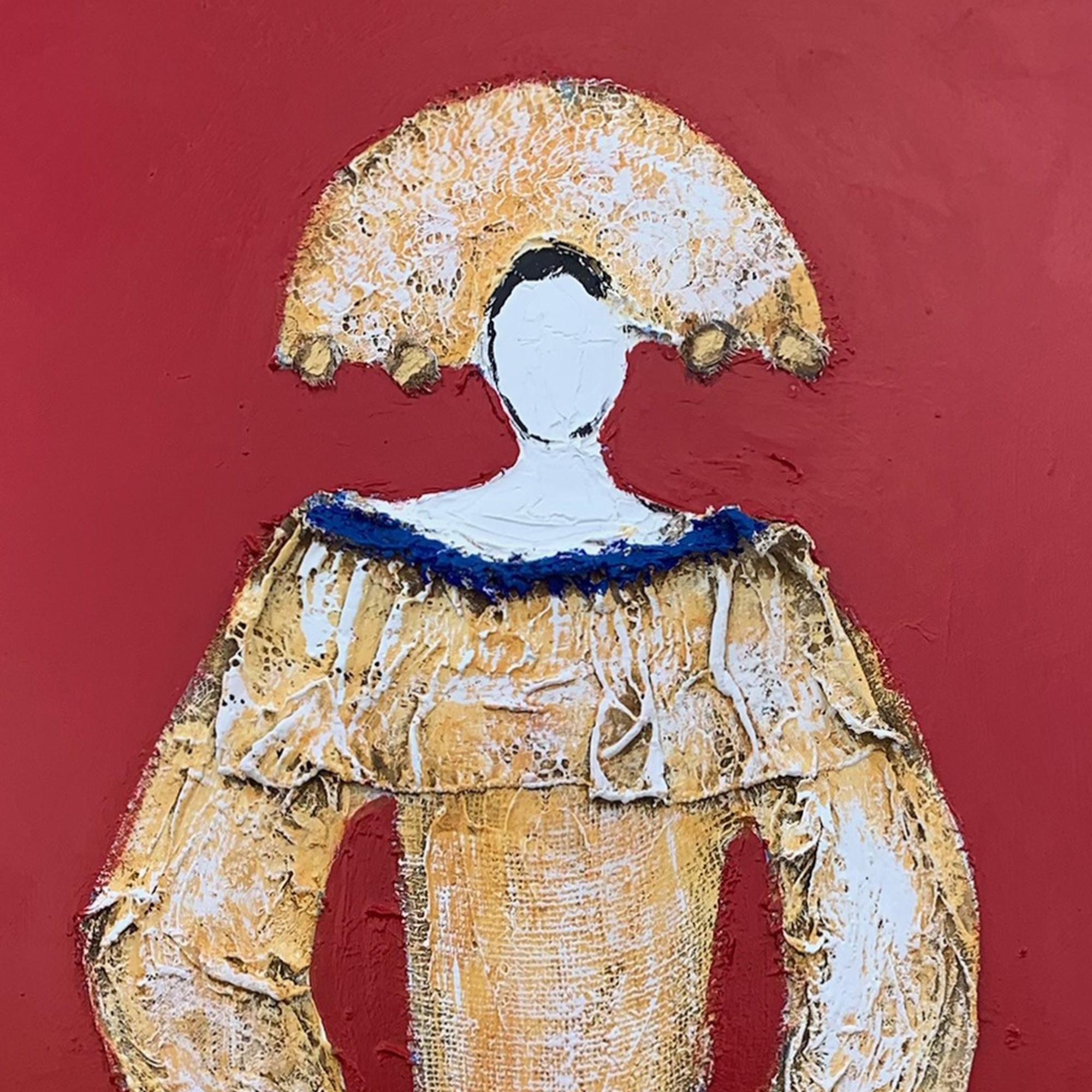 Vladimir Prodanovich - 'Red Queen II' Mixed Media Figurative Portrait ...