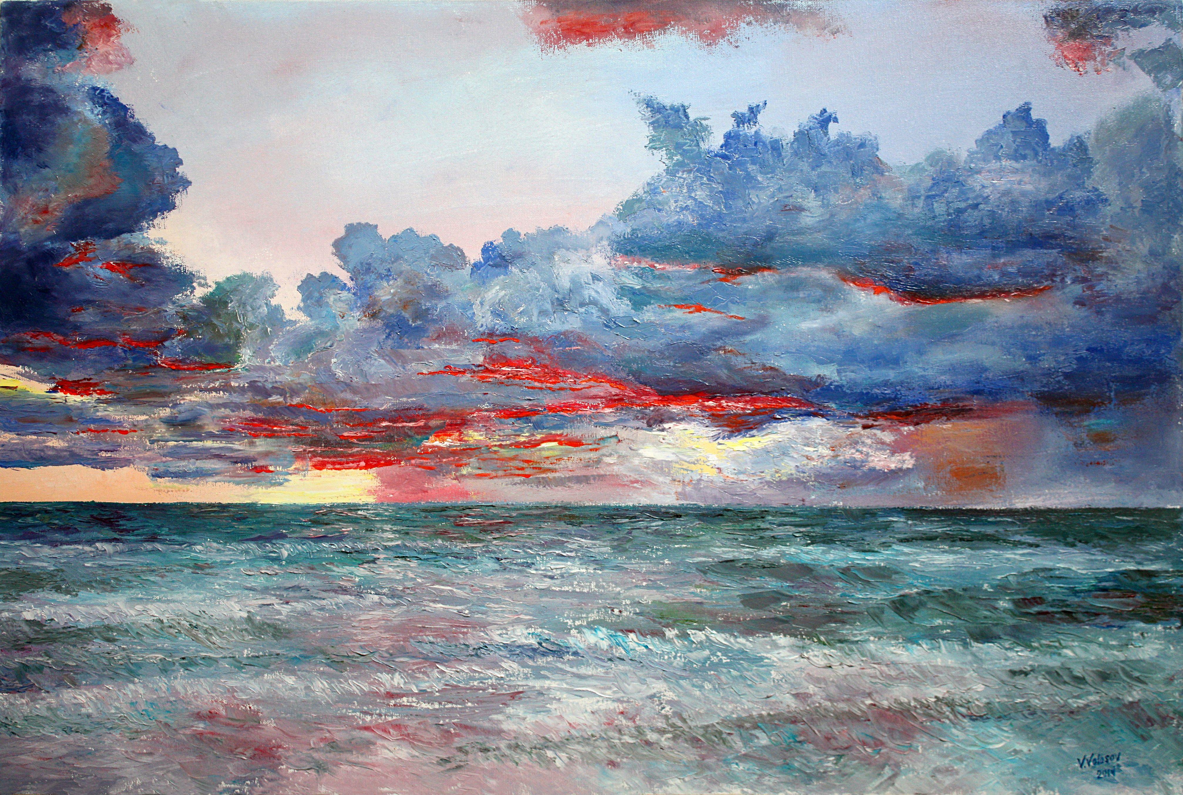 Vladimir Volosov - Landscape with old Tree, Painting, Oil on Canvas For ...