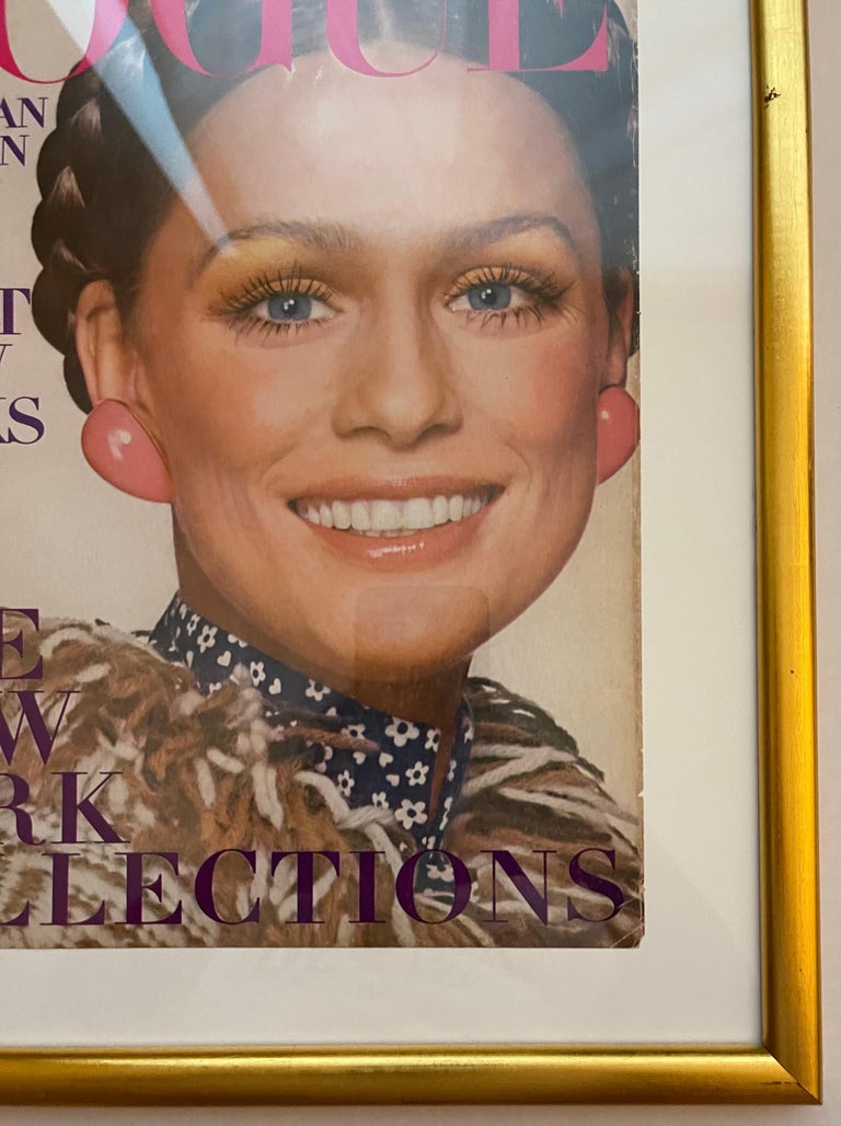 Vogue Magazine September 1970 Framed Lauren Hutton Cover For Sale at ...