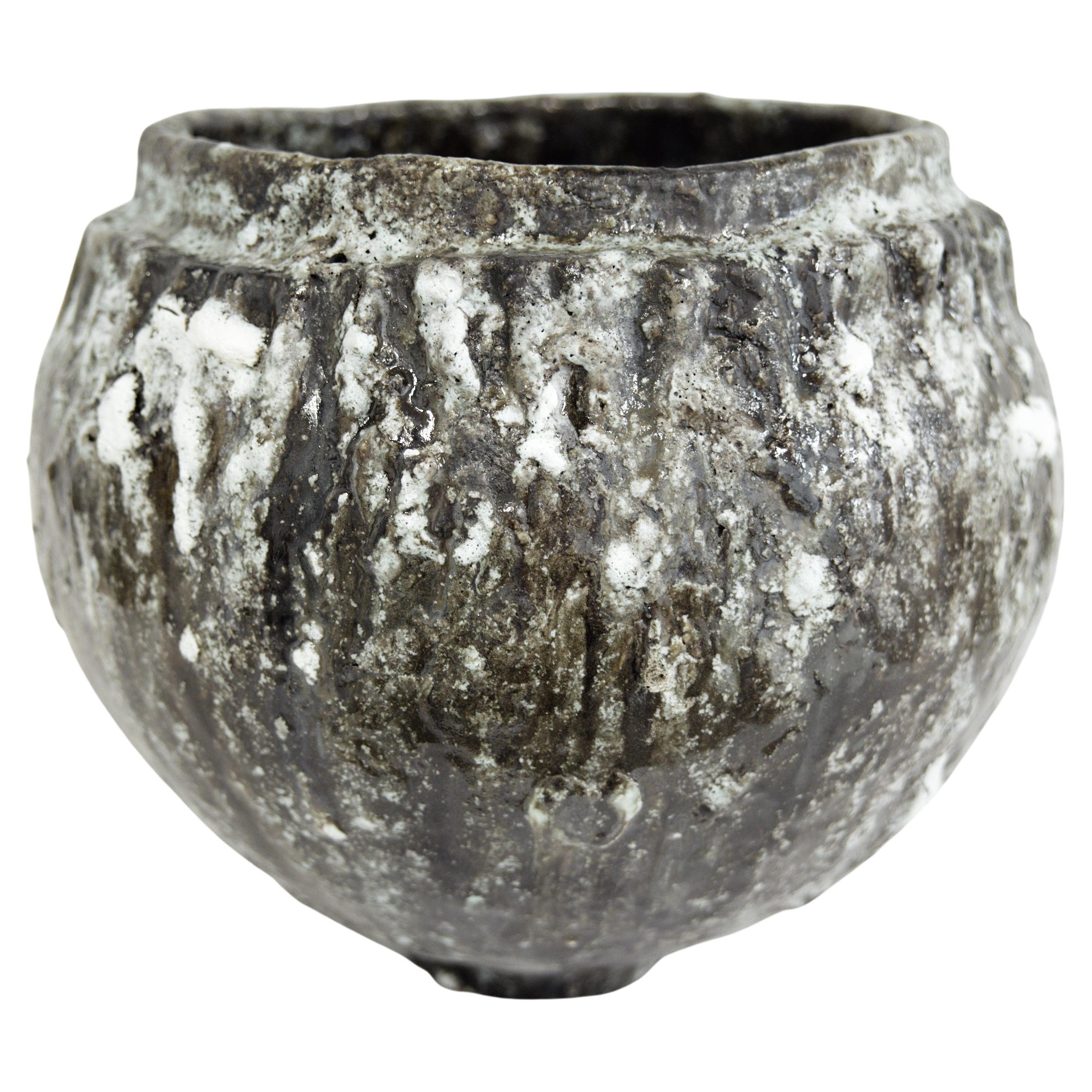 Raku Fire Crackle Moon Jar For Sale at 1stDibs
