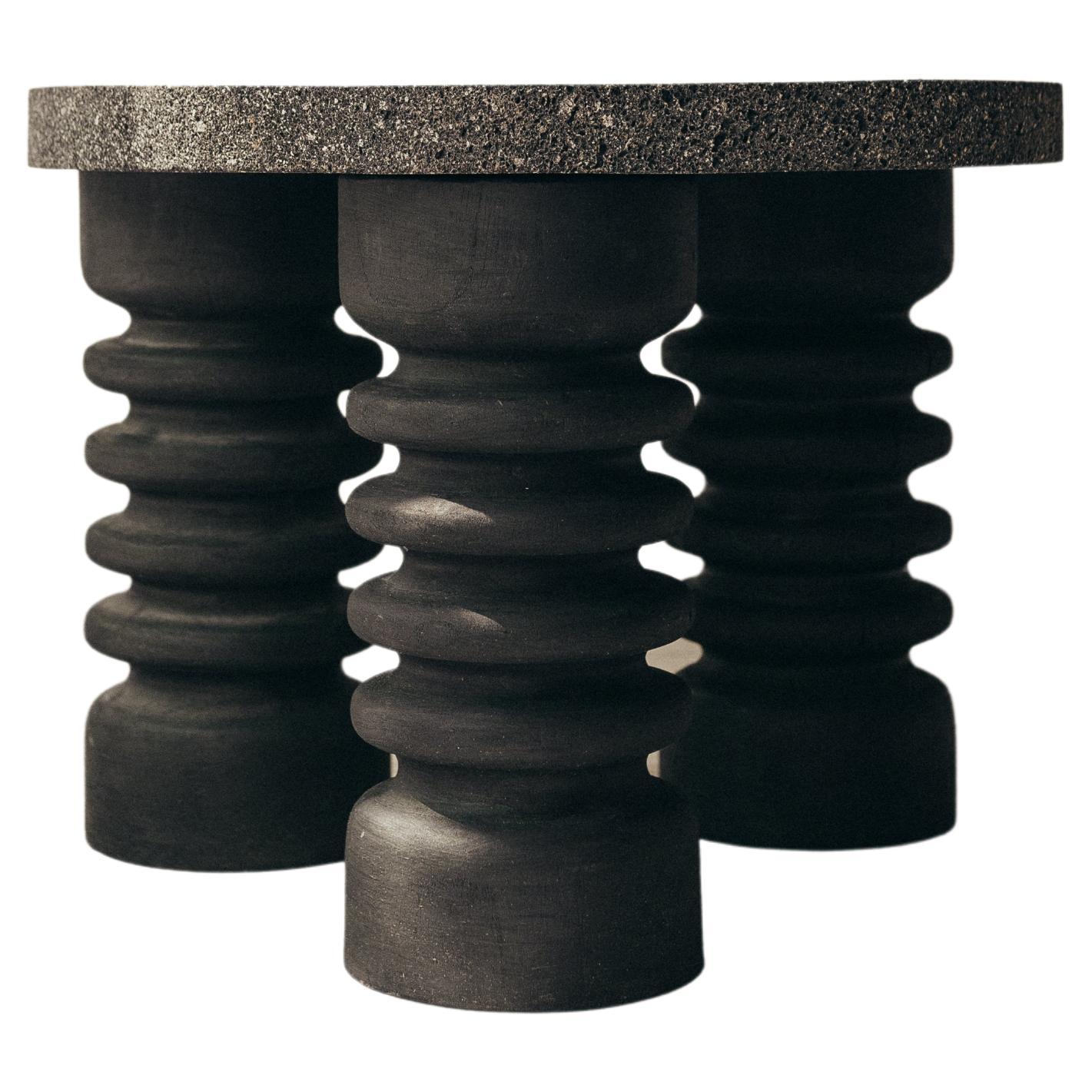 Loto Roca Side Tables, Set of 2, Volcanic Stone For Sale at 1stDibs