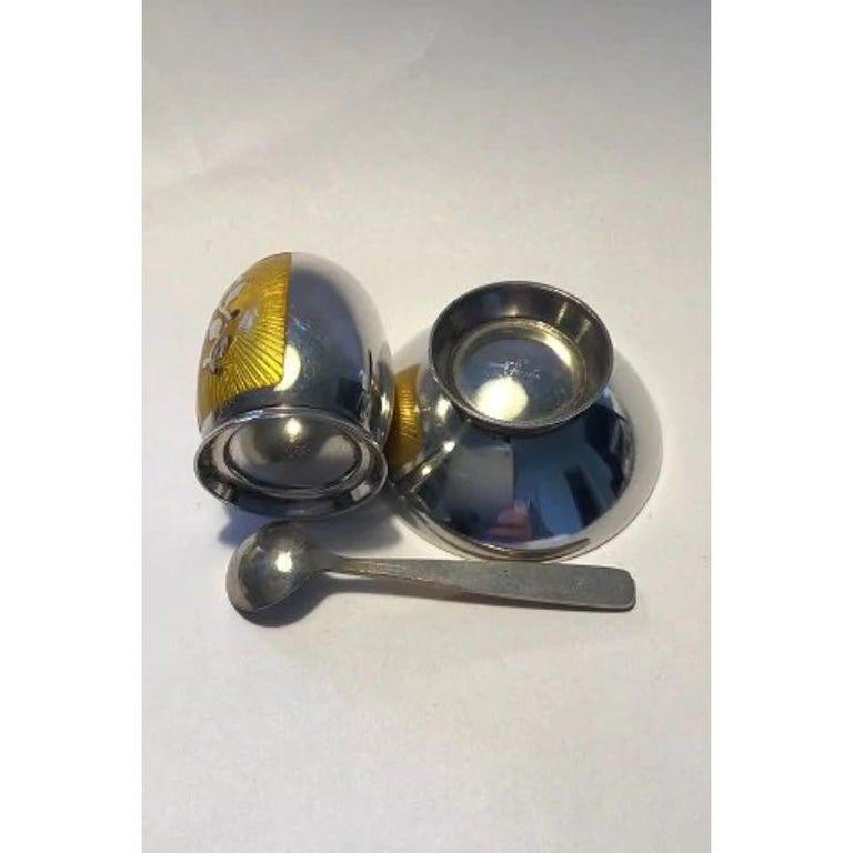 Volmer Bahner Sterling Silver Salt and Pepper Set Yellow Enamel For ...