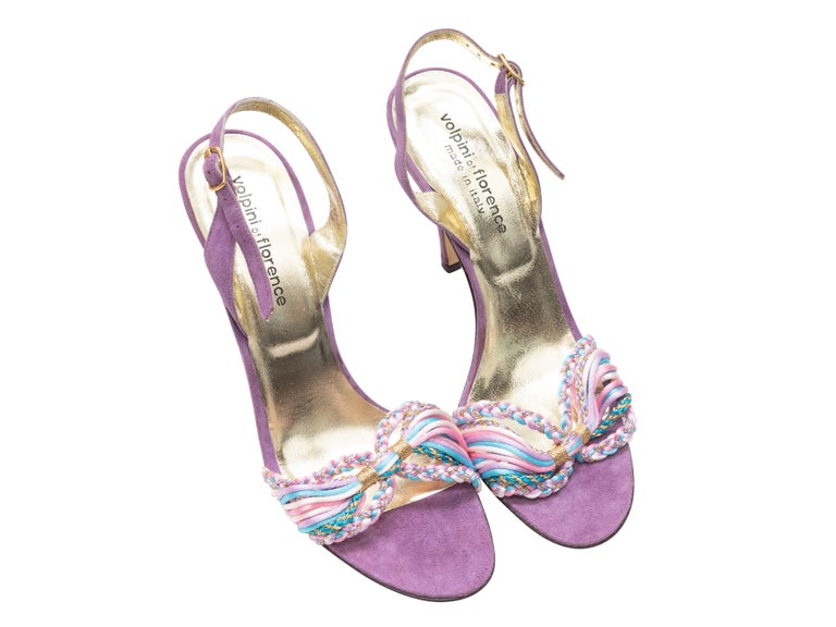 Volpini of Florence Lavender and Multicolor Slingback Sandals For Sale ...