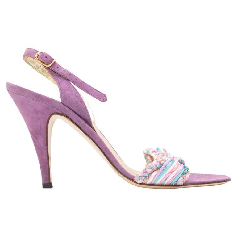 Volpini of Florence Lavender and Multicolor Slingback Sandals For Sale ...