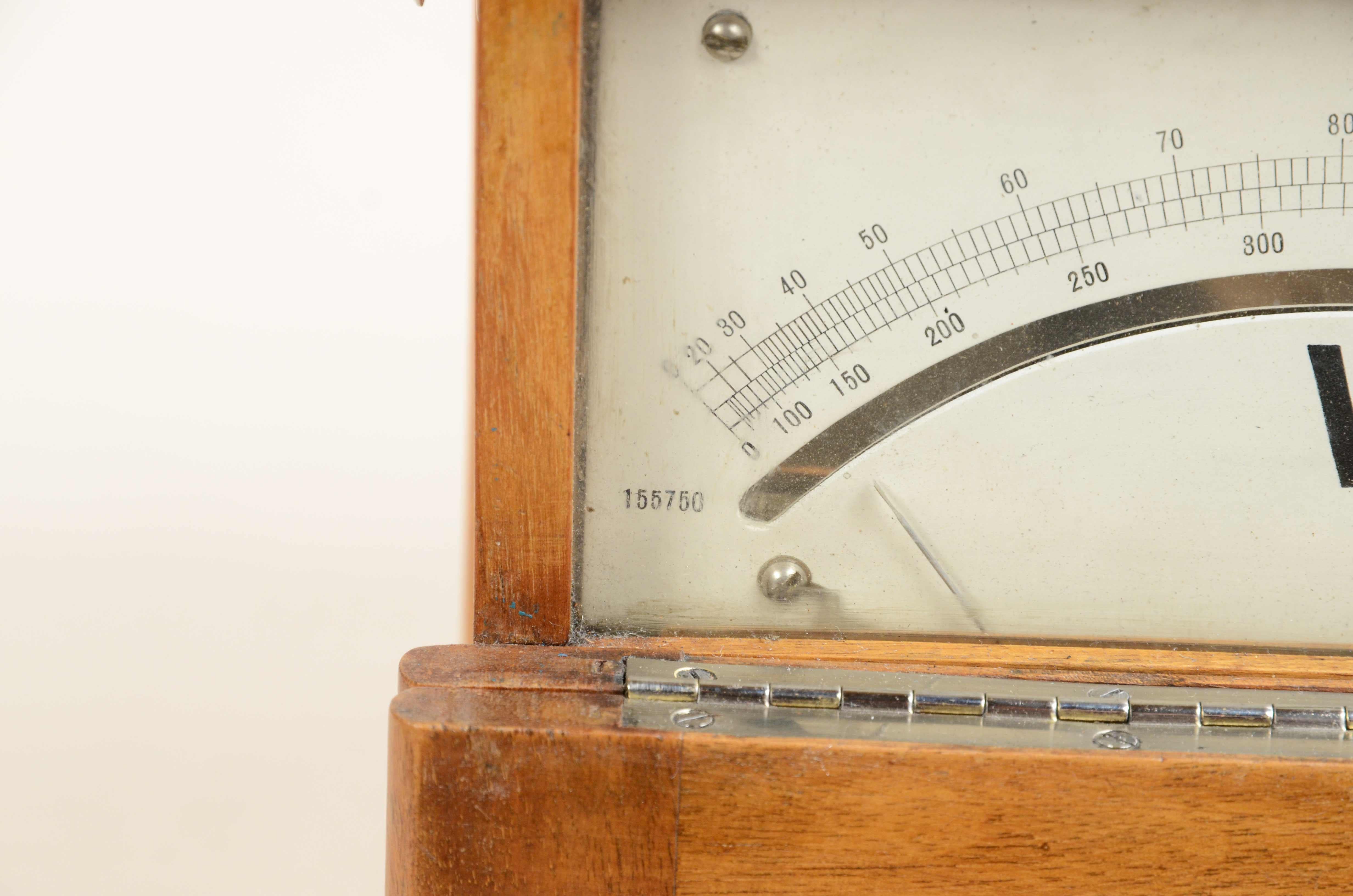 Oak wood voltmeter used to measure an electrical circuit For Sale at ...