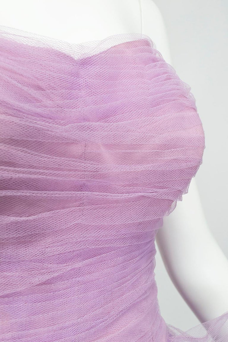 Voluminous Strapless Lavender Tulle Balloon-Ruffle Ballerina Ball Gown ...
