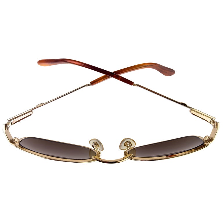 Von Furstenberg golden vintage sunglasses 80s at 1stDibs