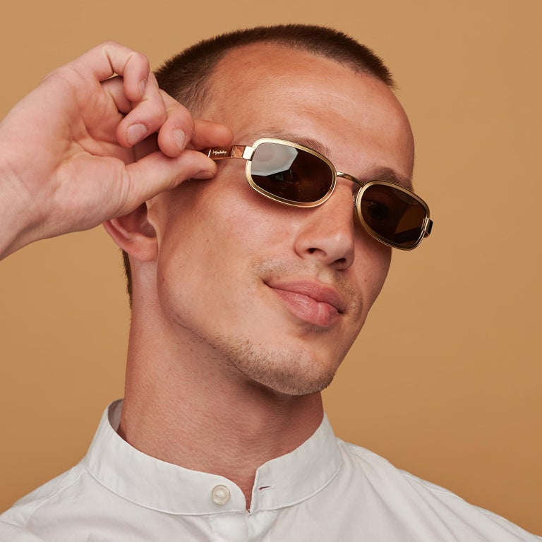 Von Furstenberg golden vintage sunglasses 80s For Sale at 1stDibs