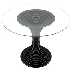 Nova Dining Table, Modern Black Lacquered Dining Table with Clear Glass ...