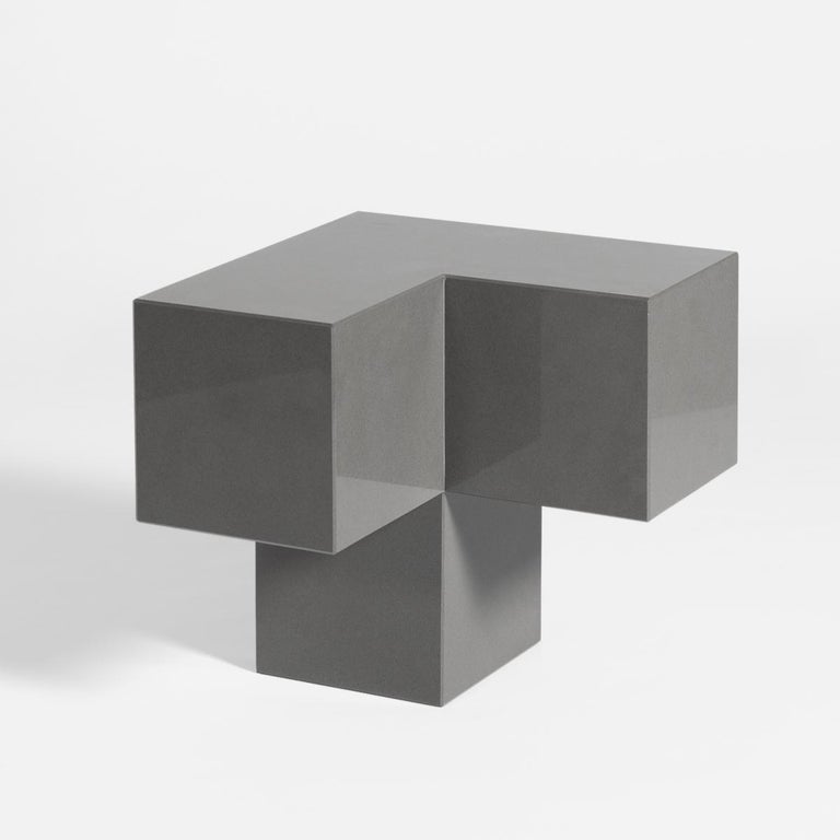 21st Century Modern Stone Composite Coffee/Side Table in Graphite ...