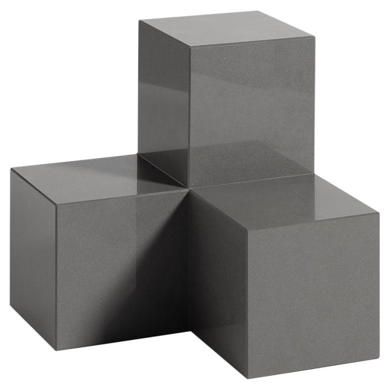 21st Century Modern Stone Composite Coffee/Side Table in Graphite ...