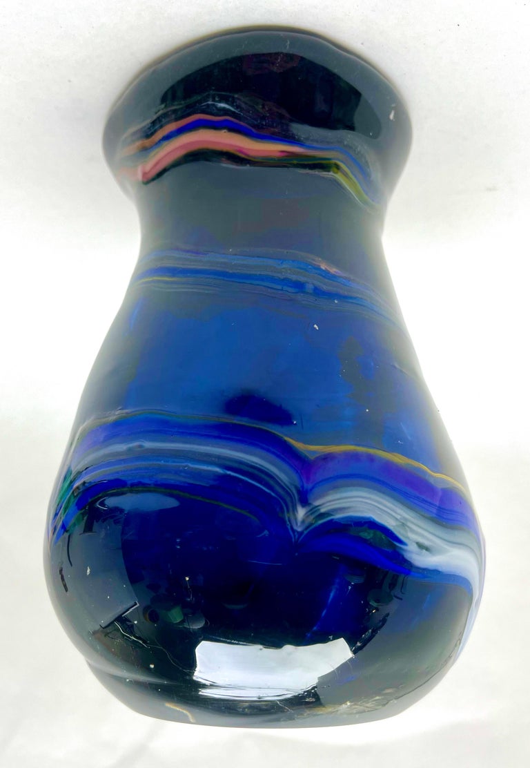 Vsl Studio Glass Signed Vase with Embedded Color the Piece Is Unique ...