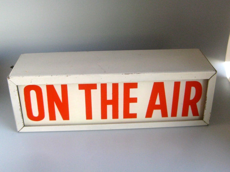 Vintage 1950s "ON THE AIR" Music Recording Studio Lighted Box Glass ...