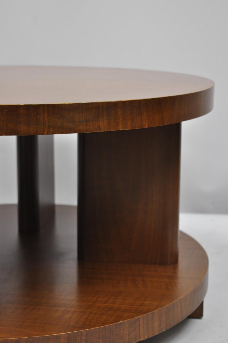 Art Deco French Round Mahogany 3-Piece Coffee End Tables after Gilbert ...