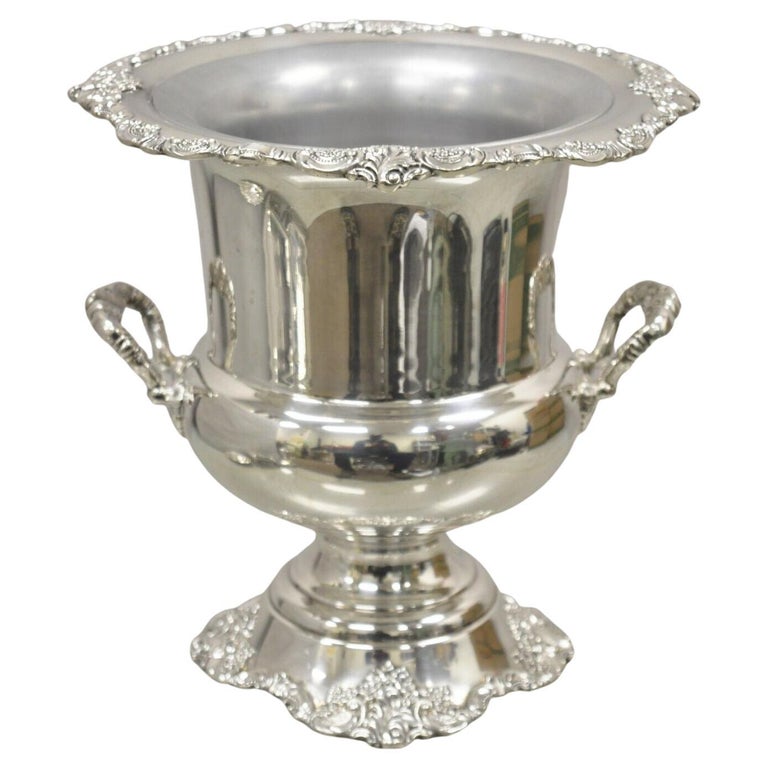 Vtg Baroque by Wallace 243 Silver Plated Urn Champagne Wine Chiller Ice ...