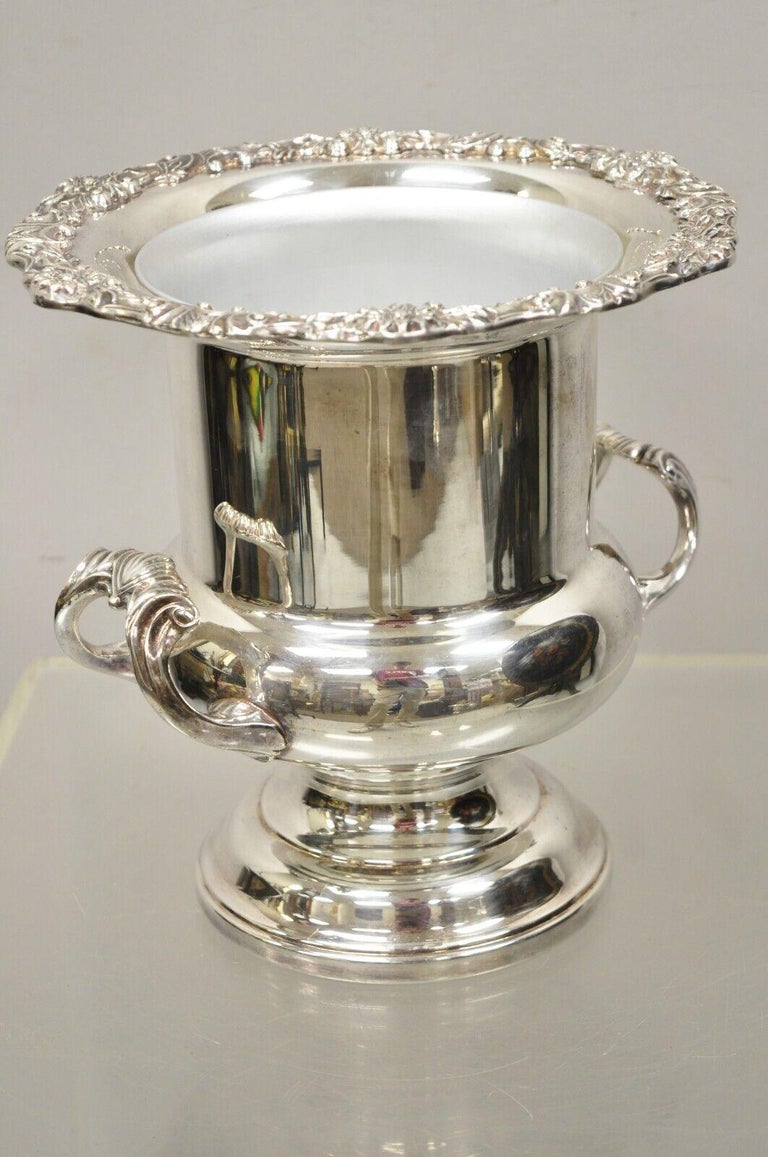Vtg F.B. Rogers Silver Plated Regency Style Champagne Chiller Wine Ice ...