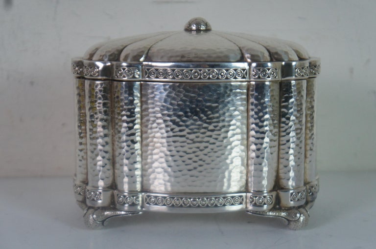 Vtg Israeli Hazorfim Hammered Sterling Silver Etrog Casket Trinket Box ...