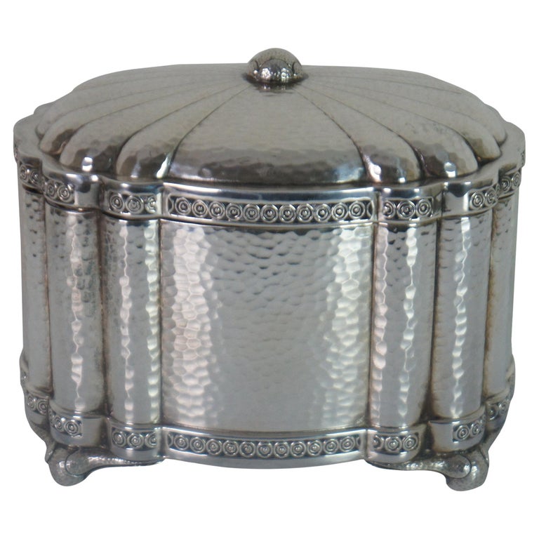 Vtg Israeli Hazorfim Hammered Sterling Silver Etrog Casket Trinket Box ...