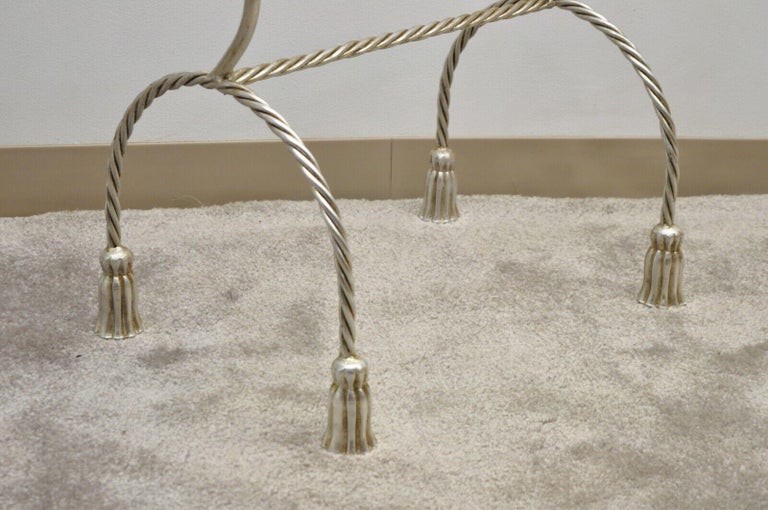 Vtg Italian Hollywood Regency Silver Gilt Metal Iron Towel Rack with ...
