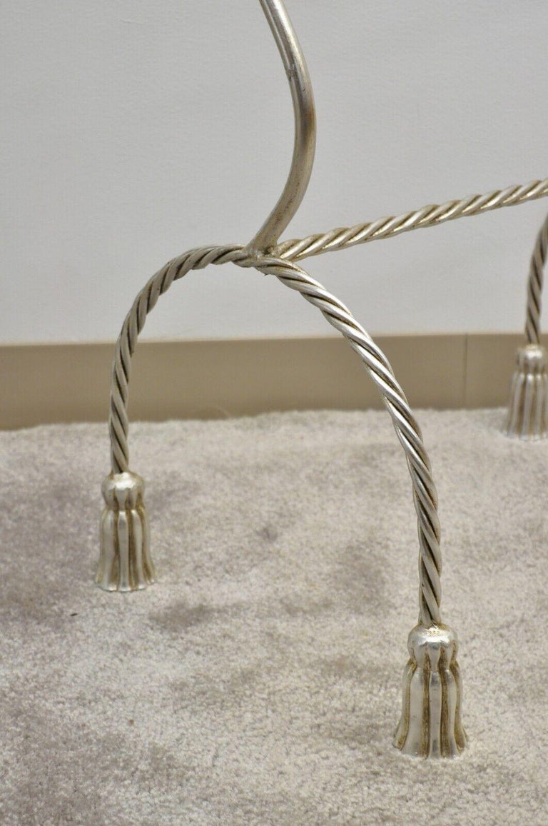 Vtg Italian Hollywood Regency Silver Gilt Metal Iron Towel Rack with ...