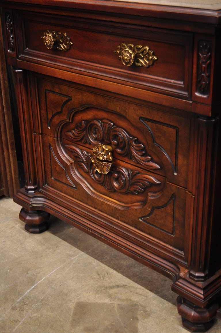 Vtg Italian Mediterranean Hollywood Regency Carved Wooden Nightstands ...
