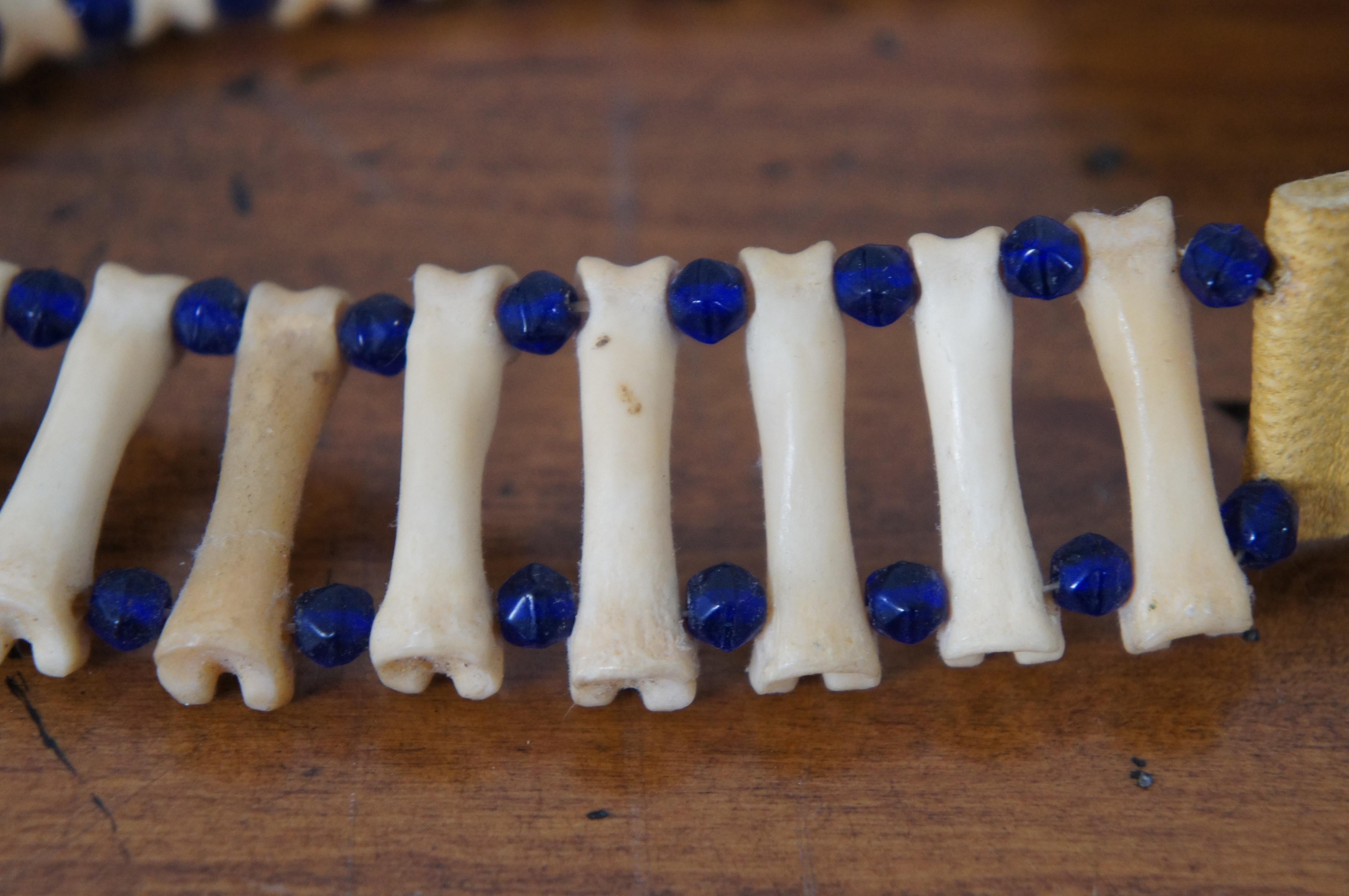 Vtg Nativo Americano de Cuentas Pene Mapache Hueso Gargantilla Colgante ...