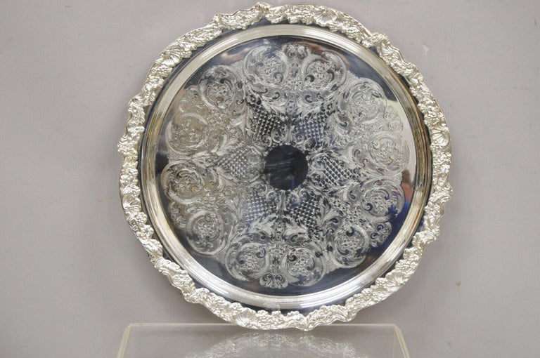 Vtg Towle Silver Plated Victorian Punch Bowl Set, 20 Cups Tray and ...