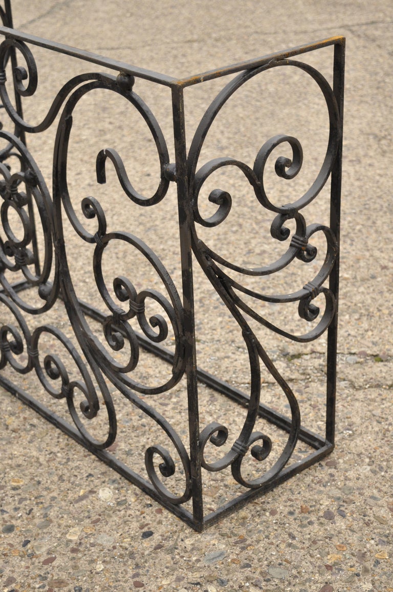 Wrought Iron Fancy Scrollwork French Art Nouveau Style Console Table ...